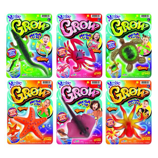 商品名: JA-RU Magic Grow Ocean Themed Water Animal (6パック詰め合わせ) ビーチライフテーマおもちゃ | 子供と大人のためのお風呂とプールのおもちゃを一括で拡張できます。海の生き物パーティーのお...
