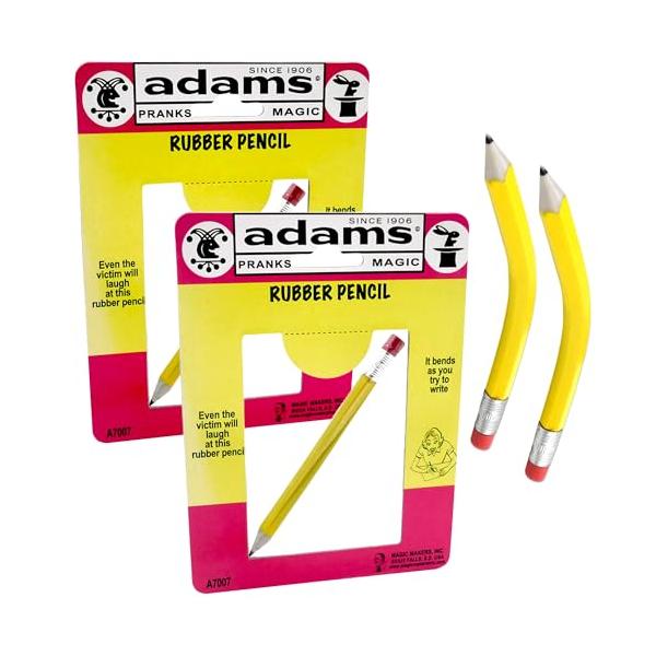 商品名: Adams Pranks and Magic - Rubber Pencil - Classic Novelty Prank Toy Adams Pranks and Magic - Rubber Pencil - 2 Pack ...