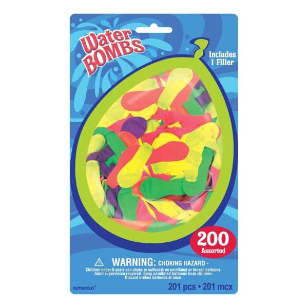 商品名: 楽しい夏のバルーン 水爆弾 パーティーアクティビティ アソートカラー ラテックス 200個パック Water Bombs with Filler - 10" x 6" (Pack of 201) - Assorted Color ...