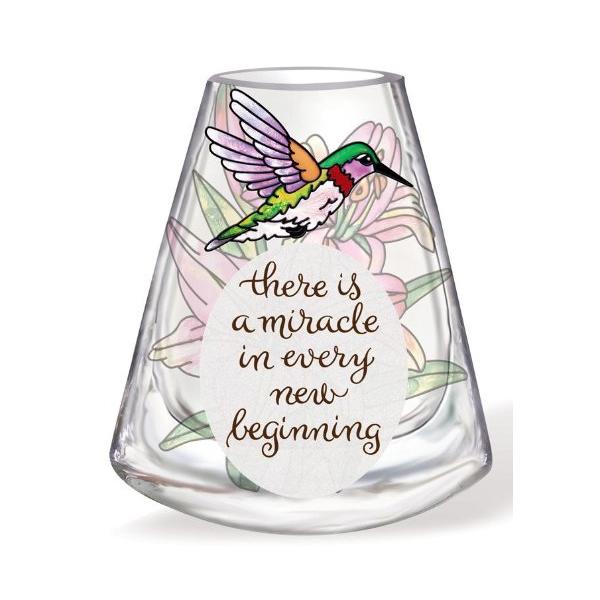 商品名: Amia 41179 プチセンチメンタル花瓶 ユリの花デザイン 格言付き 高さ4インチ Amia 41179 Petite Sentimental Vase, Lily Floral Design with Saying, 4-I...