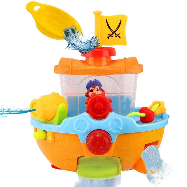 商品名:  Wall Mountable Pirate Ship Bathtub Bath Toy for Kids with Water Cannon and Boat Scoopブランド: Liberty Imports商品サイズ: S...