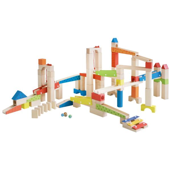 商品名: Roba - 69643 - Jeu De Construction - Ball Path - 100 Pi〓ces Roba Wooden Marble Run Set - 100 Pieces, 20 Glass Marbl...