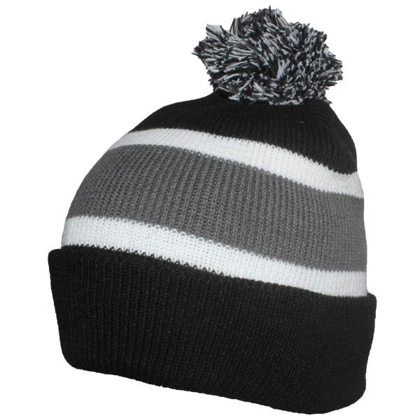 商品名: Best Winter Hats HAT メンズ カラー: ブラック Best Winter Hats Quality Cuffed Cap with Large Pom Pom (One Size)(Fits Large Hea...