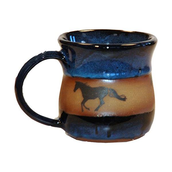 商品名: Long Tailed Horse Mug In RealブルーGlaze ALWAYS AZUL POTTERY Long Tailed Horse Mug in Real Blue Glaze - Handmade Ceram...