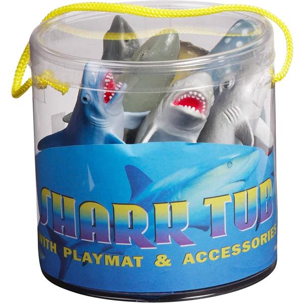 商品名: Warm Fuzzy Toys Sharks Tub WARM FUZZY Toys Kids Tub of 7 Realistic Shark Figurines, 1 Tub &amp; Playmat - Engaging ...