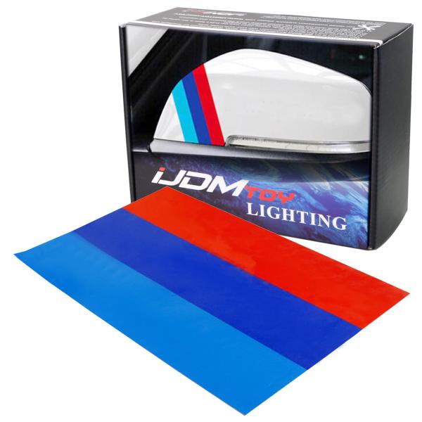 商品名: iJDMTOY ( 1 ) 10 " m-coloredストライプデカールステッカーfor BMW外壁やインテリアデコレーションなどグリルフェンダーフードサイドスカートバンパーサイドミラーダッシュボードステアリングホイール、など ...