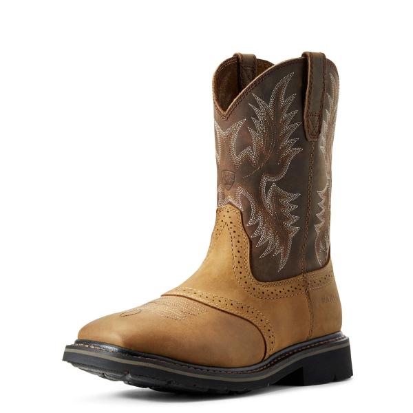 商品名: ARIAT メンズ Sierra ワイド 10インチ 電気作業安全靴 カジュアル - ブラウン - サイズ 14 2E, 熟成樹皮, 14 Wide ARIAT Mens Sierra Square Toe Boot, Aged ...