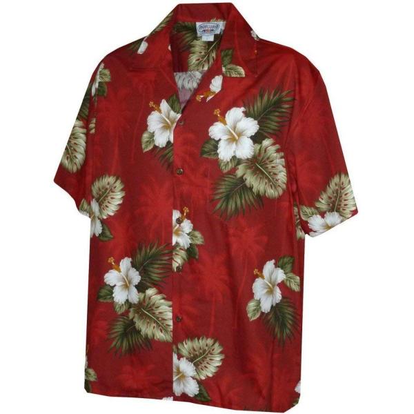 商品名: Pacific Legend メンズ ハイビスカス&amp;パームハワイアンシャツ(3X、レッド) Pacific Legend Men's Hibiscus &amp; Palm Hawaiian Shirt (3X, Red)...