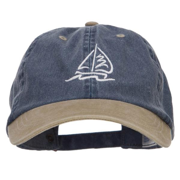 商品名: E4hats HAT メンズ US サイズ: One Size Sailboat Wave Embroidered Washed Two Tone Cap - Navy Khaki OSFMブランド: E4hats商品サイズ: O...