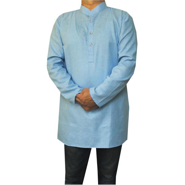 商品名: コットン メンズ ショート クルタ ドレス シャツ インド ファッション 服 (ブルー、XL) Cotton Mens Short Kurta Dress Shirt India Fashion Clothes (Blue, XL...