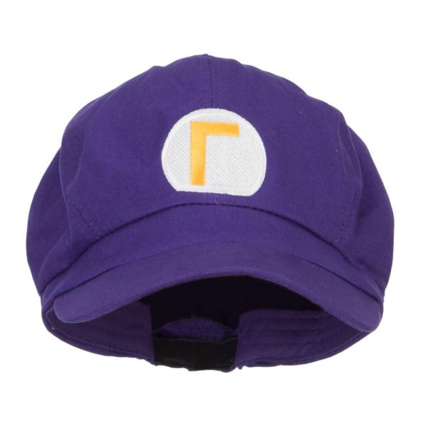 商品名: e4Hats.com Wario Waluigi 刺繍入りコットンニュースボーイキャップ US サイズ: One Size カラー: パープル Wario Waluigi Embroidered Cotton Newsboy Ca...