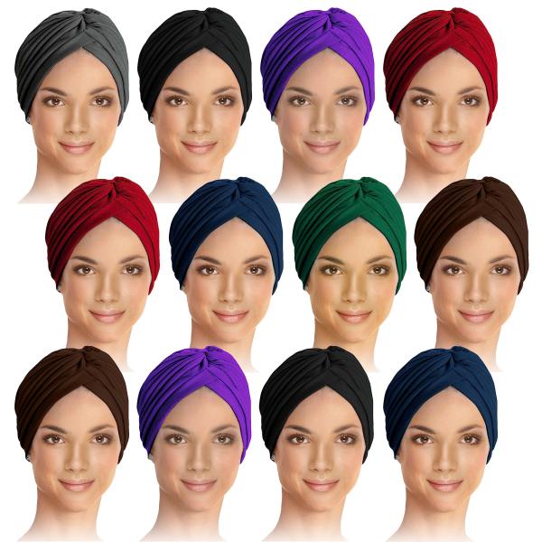 商品名: CoverYourHair HAT レディース US サイズ: One Size カラー: ブラック Dozen Pack- 12 Perfect Fit Dark Colored Beautiful Turbansブランド: C...