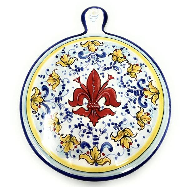 商品名:  CERAMICHE PARRINI - Italian Ceramic Art Utensil Kitchenware Tile Trivet Pottery Decorated Lily Hand Painted Made i...