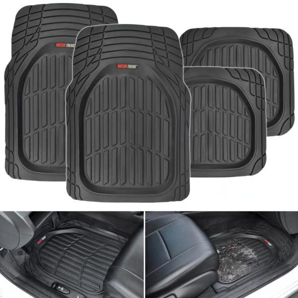 商品名: Motor Trendトータスシリーズ ゴム製フロアマット ブラック 2P-921-BK__am Motor Trend Front &amp; Rear Seat Mats FlexTough Tortoise, Heavy D...