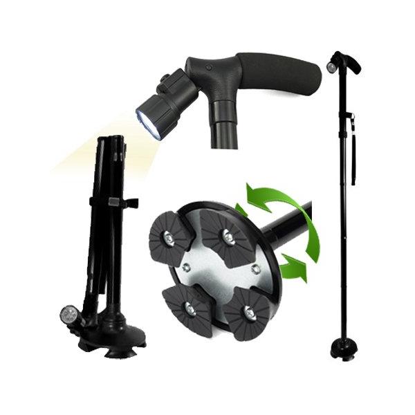 商品名: LP LivingPro 調節可能な折りたたみ式杖とウォーキングスティック 男女兼用 LEDライトとクッションハンドル付き 関節炎 高齢者 障害者用 最高の可動補助器具 耐荷重250ポンド LP LivingPro Adjusta...