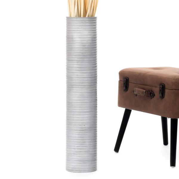 商品名:  Leewadee Large Silver Home Decor Floor Vase ? Wooden 28 inches Tall Farmhouse Decor Flower Holder for Fake Plant a...