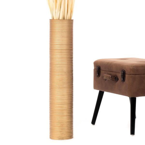 商品名: Leewadee背の高い大きな床の家の装飾のための永続的な花瓶75 cm、マンゴーウッド、ゴールデン LEEWADEE Large Floor Vase ? Handmade Flower Holder Made of Wood,...