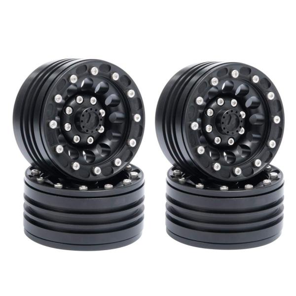 商品名: RCLIONS 1.9インチ アルミニウム RC ビーズロック ホイール リム 1/10スケール アキシャル SCX10 D90 RCクローラー 車用 4個パック ブラック A015 RCLIONS Aluminum 1.9" B...