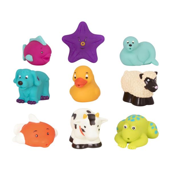 商品名:  Battat ? Assorted Bath Toys ? 9Pcs Animal Squirters ? Water Squirt Toys ? Bath &amp; Pool ? 10 Months+ ? Bath Budd...