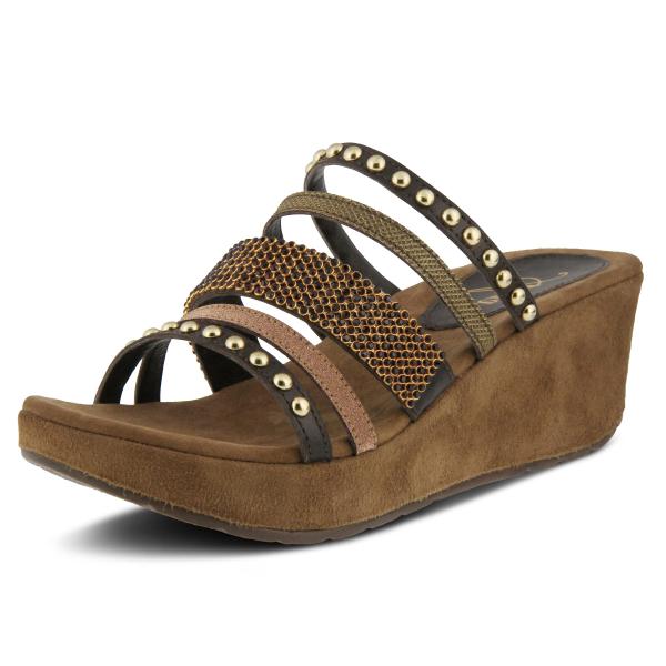 商品名: Spring Step Azura Women's Oletha Leather Slide Sandal Spring Step Women's Oletha Wedge Sandal, Brown/Multi, 40 EU/9...