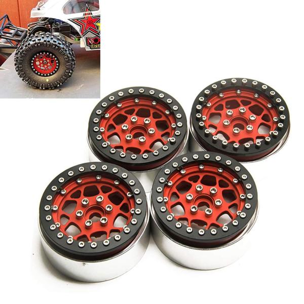 商品名: 2.2インチアルミビーズロックホイールリム 4個セット 1/10 RCクローラーレイス 90018 トラクサススラッシュボンバー RCカー用 2.2" #16HH 4Pcs Aluminum 2.2" Beadlock Wheel...