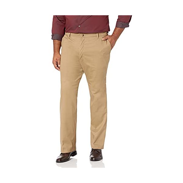 商品名: Lee メンズ トータルフリーダム ストレッチ ストレートフィット フラットフロントパンツ, オリジナルカーキ, 40W x 29L Lee Men's Total Freedom Stretch Straight Fit Fla...