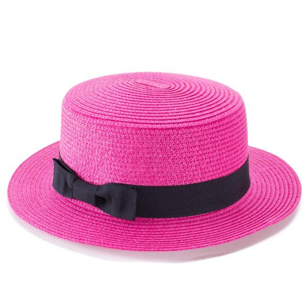 商品名: Lawliet HAT レディース カラー: ピンク Lawliet Womens Straw Boater Hat Fedora Panama Flat Top Ribbon Summer A456 (Hot Pink)ブランド...