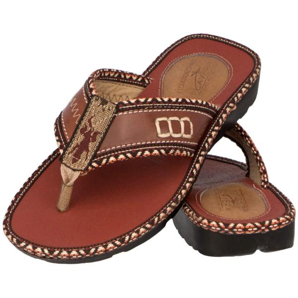 商品名: メンズ 素朴なコニャック ブラウン レザー サンダル 本物のメキシカンハラチ ビーチサンダル, コニャック, 9 Cowboy Professional Men's Rustic Cognac Brown Leather Sand...