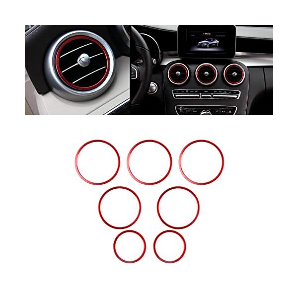 商品名: Xotic Tech エアコンエアコン通気口コンセント フロント+リアル+サイド開口部インナーリングトリムカバー装飾 メルセデスベンツ Cクラス W205 2015年以降、GLCクラス 2016年以降に対応 (スポーティレッド) ...
