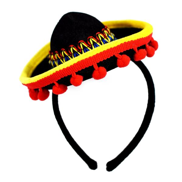商品名: KINREX Cinco de Mayo ソンブレロ ヘッドバンド - メキシカンフィエスタパーティーハットデコレーション - レッドボールフリンジミニコスチューム - フリーサイズ KINREX Cinco de Mayo So...