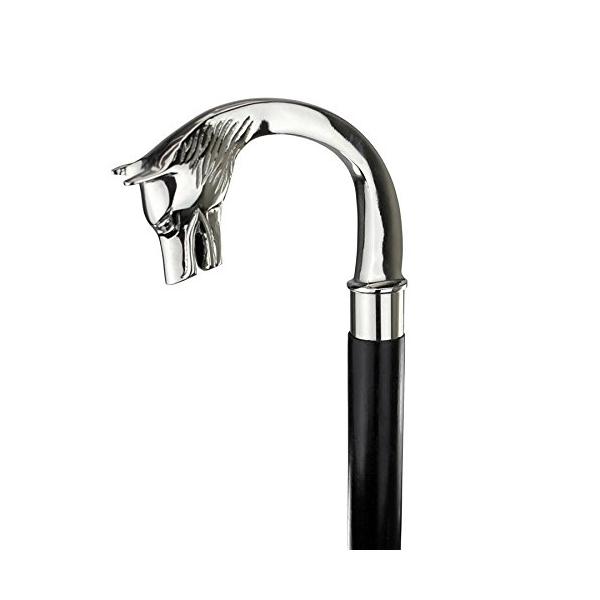 商品名: ウルフヘッド ウォーキング杖 レディース メンズ シニア ヴィンテージ ビクトリア朝 真鍮 ハンドル シルバー ブラック 木製 ウォーキングスティック Wooden Brass Walking Stick with Black S...