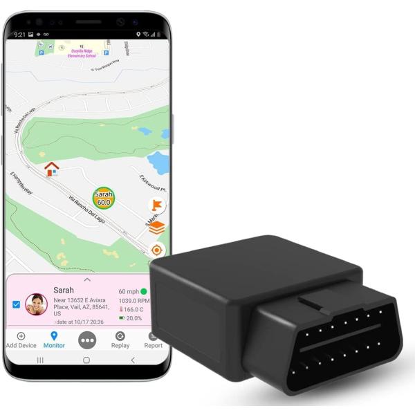 商品名: スペクトラムトラッキング - 4G GPSトラッカー - 事故通知 - ルート履歴 - 速度モニタリング - ジオフェンス - ルート最適化 - エンジン診断 - 家族またはフリート Spectrum Smart OBD GPS ...