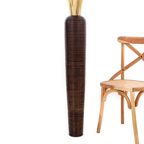 商品名: Leewadee 大型 ブラウン ホームデコ フロア花瓶 - 木製 高さ110cm ファームハウス装飾 フラワーホルダー フェイクプラントとパンパスグラス用 Leewadee Large Brown Home Decor Floo...