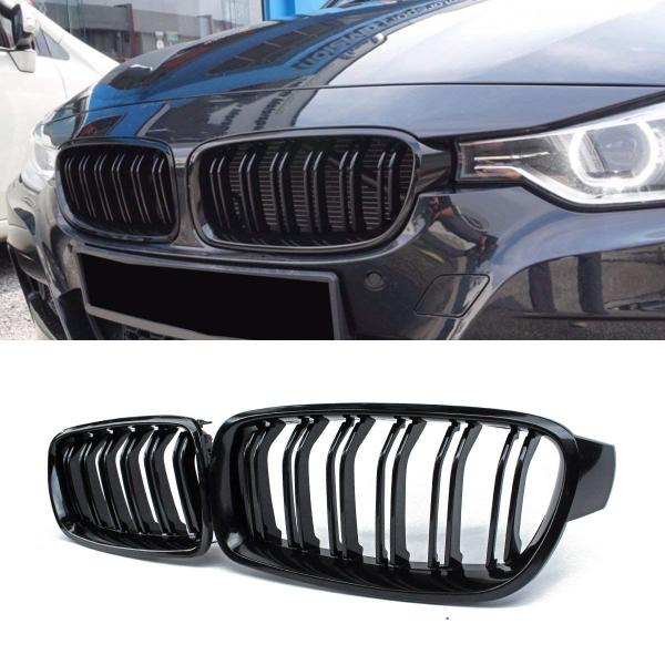 商品名: Qitian BMW 3シリーズF30 F31 用 フロントグリル/グリル キドニー・グリル 交換 ABS 光沢ブラック Front Grille, Kidney Grill Replacement for BMW 3 Serie...