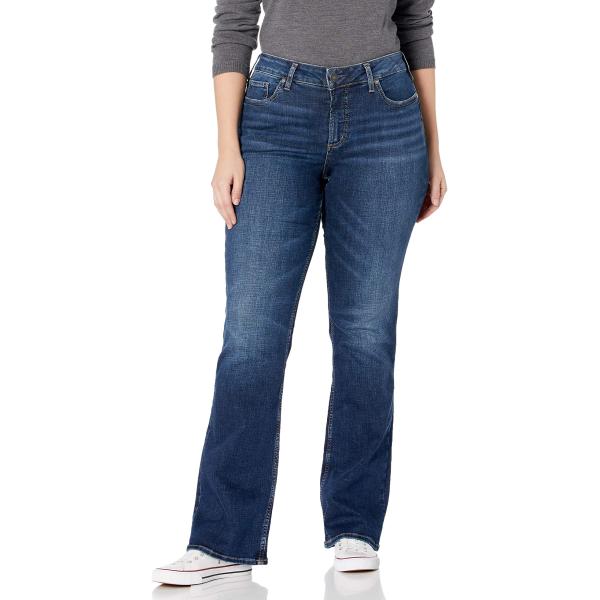 商品名: Silver Jeans Co. PANTS レディース US サイズ: 14x33 カラー: ブルー Silver Jeans Co. Women's Plus Size Suki Mid Rise Curvy Fit Slim...