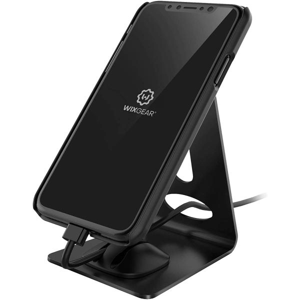 商品名: セル磁気電話スタンド、WizGearプレミアム携帯電話ホルダーfor iPhone、Androidスマートフォン&amp; Miniタブレット ? 頑丈なメタル電話スタンドデスクのスマートのコードホルダー、磁気携帯電話マウント W...