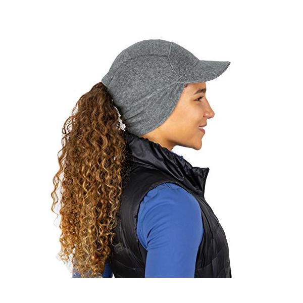 商品名: (heather grey) - TrailHeads Fleece Ponytail Cap with Drop Down Ear Warmer The Trailblazer Adventure Hat for Women T...