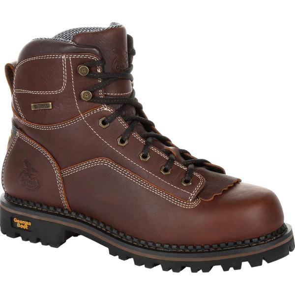 商品名: [Georgia] Boot AMP LT Logger Low Heel Waterproof Work Boot Brown Georgia Boot Mens 6in Amp Lt Low Heel Logger Indus...