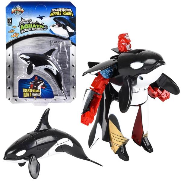 商品名: サファリ・ディスカバリー 探検 オルカ・クジラからロボットのおもちゃへ変身 4インチ アクションフィギュア 男の子と女の子へのギフトに最適 Rhode Island Novelty Safari Discovery Expedit...