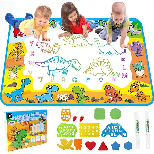 商品名: FREE TO FLY (フリー・トゥ・フライ) 子供用おもちゃ 水落書きマット:幼児年齢の塗り絵用アート用品 - 絵画や描画用恐竜学習おもちゃ - 男の子向け教育玩具 3 4 5 6 7 8歳の誕生日 Kids Toys Wat...