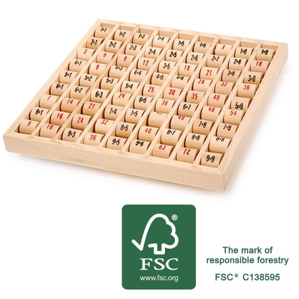 商品名:  Small Foot 11059 Multiplication Table Made of Wood, Learning Game for The Elementary School, Calculating Board wit...