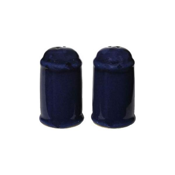 商品名:  ALWAYS AZUL POTTERY 4 Inch Tall Salt and Pepper Shakers in Dark Blue Glaze - Handcrafted Stoneware Seasoning Dispe...