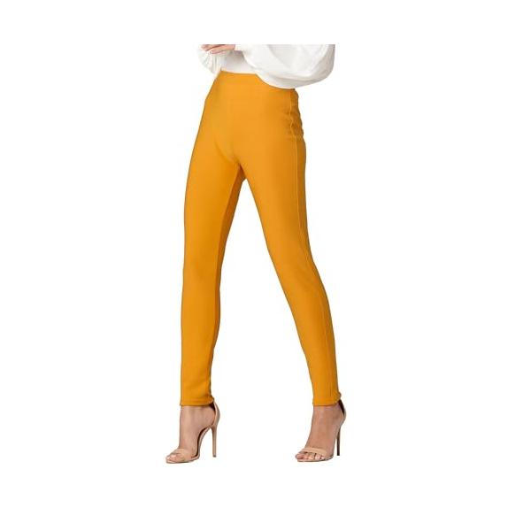 商品名: プレミアム レディース ストレッチ ポンテパンツ ドレッシーレギンス 仕事着 一日中快適 US サイズ: Large-X-Large カラー: イエロー Conceited Premium Women's Stretch Pont...