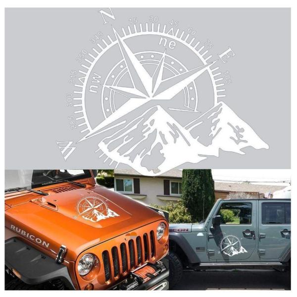 商品名: Xotic Tech 車 ホームデコレーション - コンパス ローズ マウンテンズ ビニールデカールステッカー 車 トランク ドア ウィンドウ フード、ショップ ウィンドウ、ホワイト Xotic Tech Compass Rose...