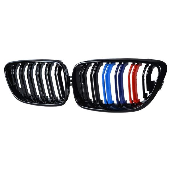 商品名:  Compatible for 2014-2021 BMW F22 F23 M2 F87 Front Center Hood Kidney Grille (Glossy Black M Color, Double Slats)ブラ...