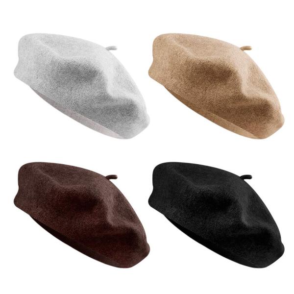 商品名: Quacoww HAT ガールズ US サイズ: One Size QUACOWW 4 Pieces Beret Hats for Women, Beret Hat French Style, Beanie Hats Fashio...