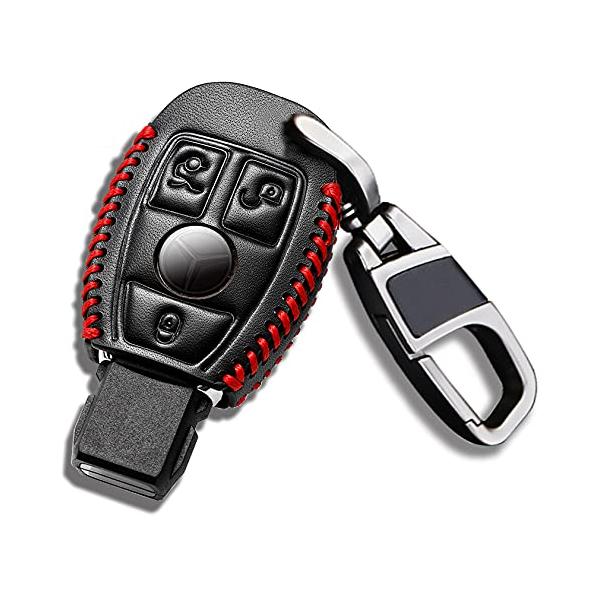 商品名: Ontto キーレスキーフォブカバーケース プレミアムレザー 360度フルプロテクション キーシェル メルセデスベンツ C E S M CLS CLK G クラス対応 B レッド pgbenchi-0004 ontto Keyle...