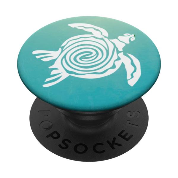 商品名:  Teal Blue Sea Turtle Cell Phone Button Holder Pop Out Knobs PopSockets PopGrip: Swappable Grip for Phones &amp; Ta...