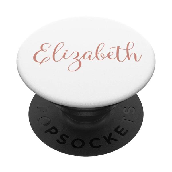 商品名:  Elizabeth Personalized Blush Pink and White Custom Name PopSockets Grip and Stand for Phones and Tabletsブランド: Pers...