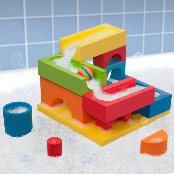 商品名: BathBlocks ボールラン&amp;ウォーターフォール BathBlocks Ball Run &amp; Waterfall Ages 3 - 9 yearsブランド: CUISUNYO高さ: 28.5cm横幅: 21.5...